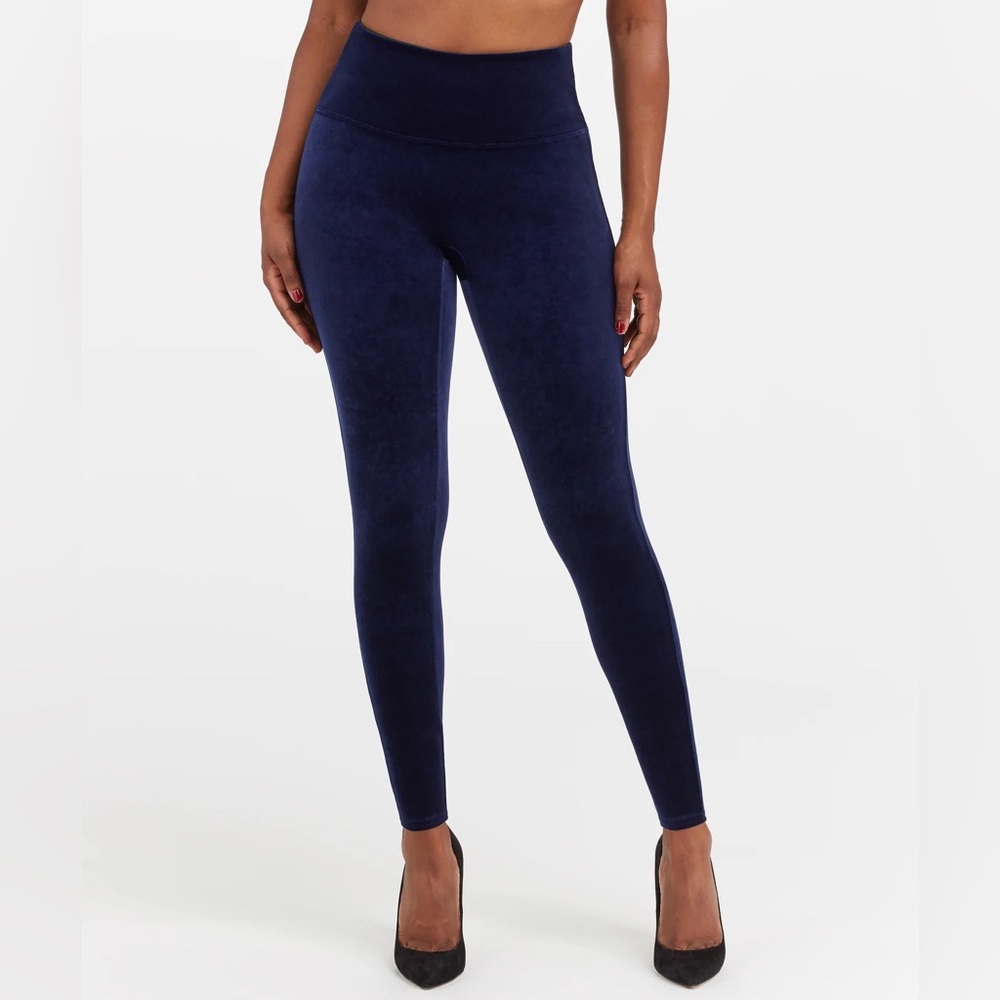 Spanx Navy Blue Velvet Leggings - Gem